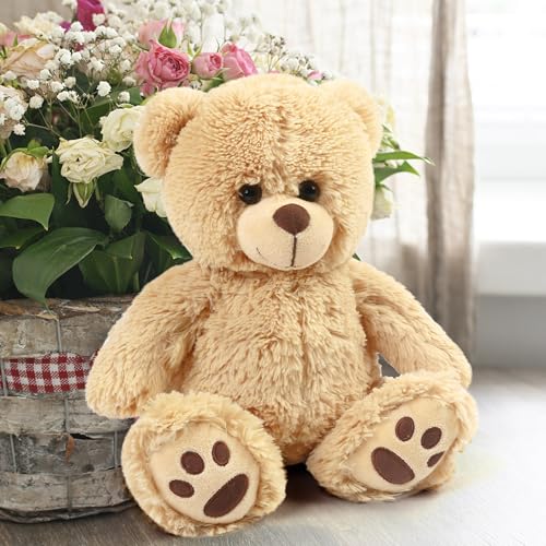 LotFancy Teddy Bear Stuffed Animal, 12 inch Brown Teddy Bear Plush Toy, Valentines Day Gifts for Girlfriend, Birthday for Kids