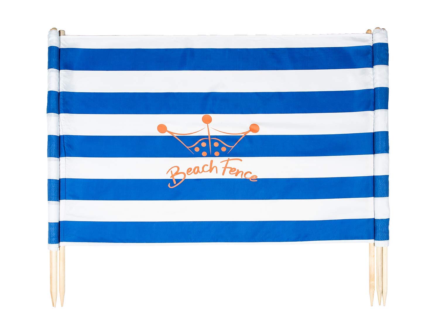 BEACH FENCE 20 ft Beach Windscreen, Privacy Screen, Wind Blocker - Classic Nautical, with Mallet and Bag