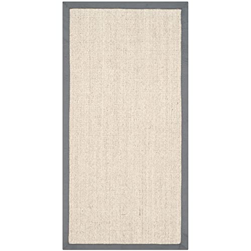 SAFAVIEH Natural Fiber Collection Accent Rug - 2' x 3', Marble & Grey, Border Sisal Design, Easy Care, Ideal for High Traffic Areas in Entryway, Living Room, Bedroom (NF441B)