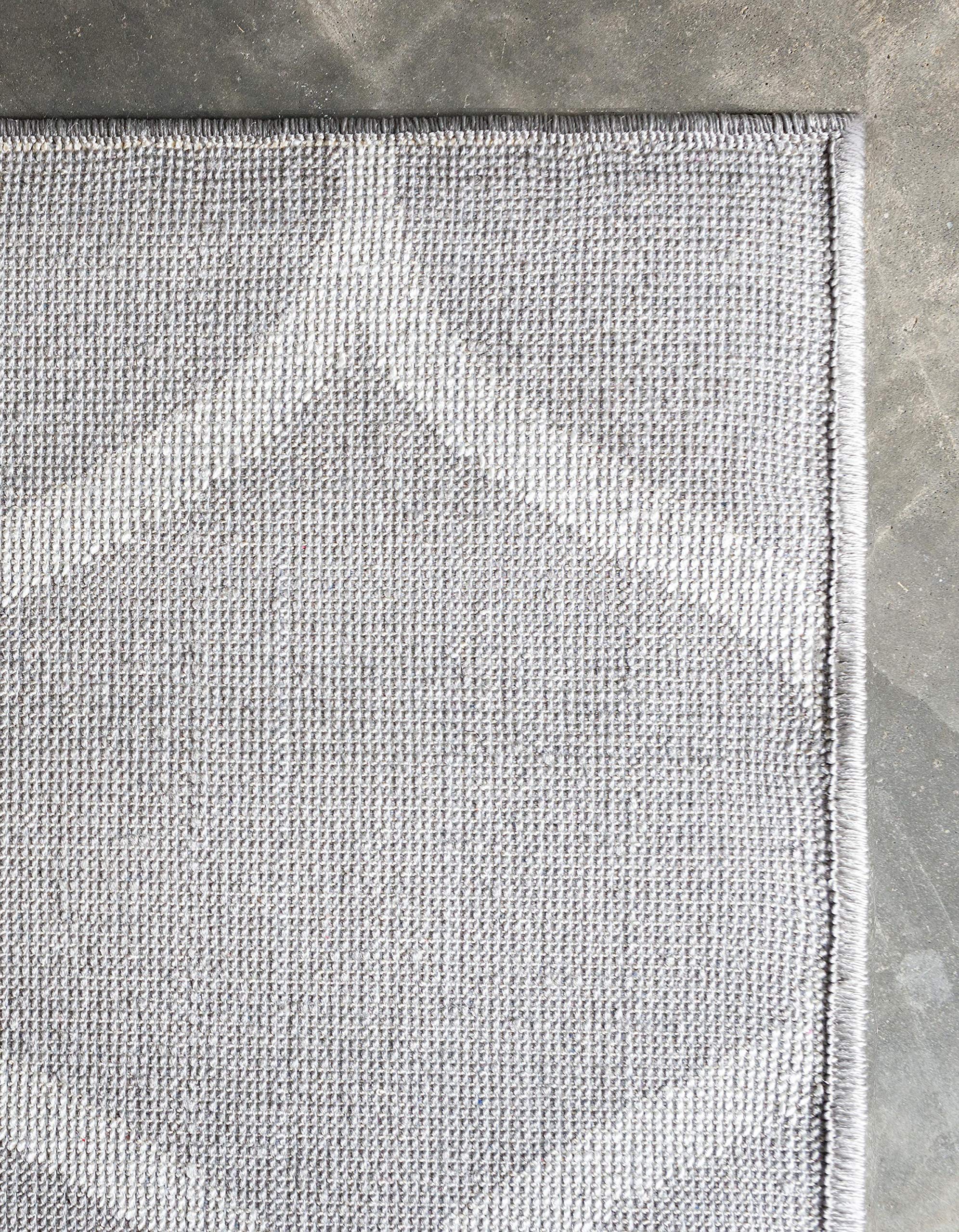 Unique Loom Trellis Frieze Collection Area Rug - Rounded (5' 1" x 8', Light Gray/ Ivory)