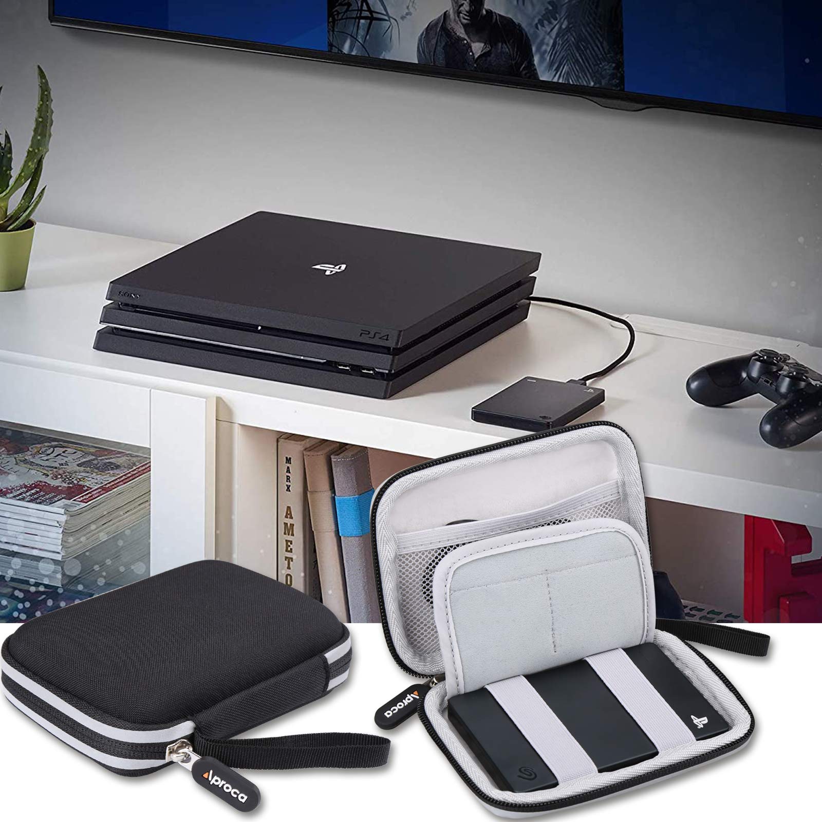 Aproca Black Hard Storage Case for Seagate Backup Plus Ultra Touch 2TB External Hard Drive/Seagate (STGD2000100) Game Drive