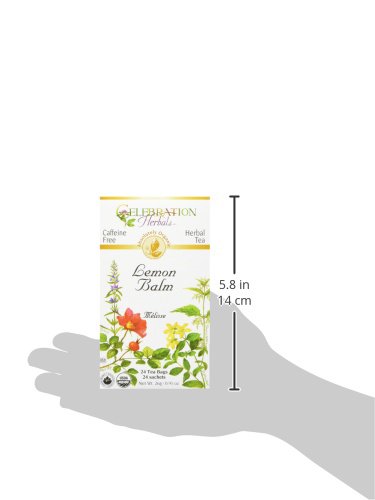 Celebration Herbals Organic Lemon Balm Tea Bags, 24 Count