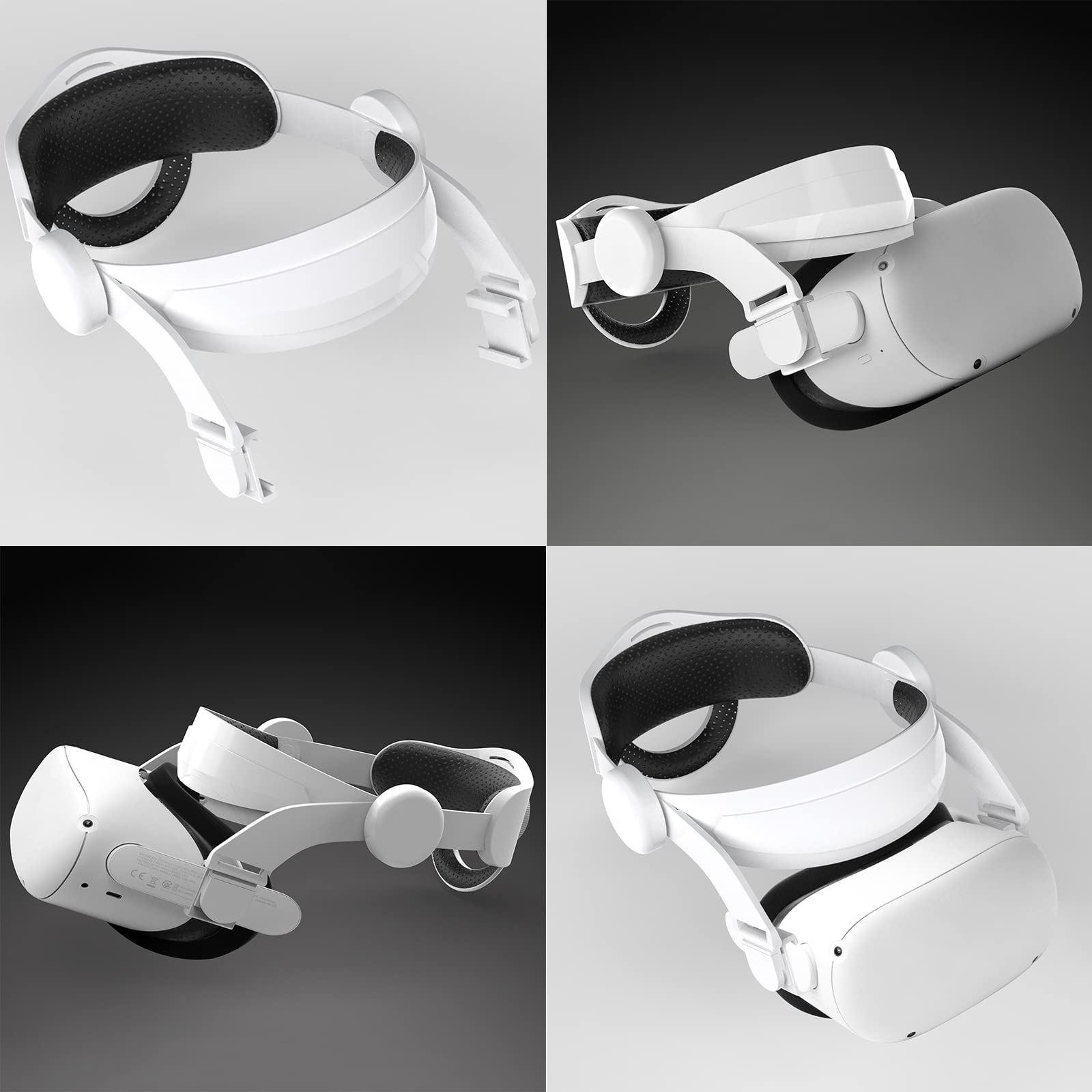 HUAYUWA Adjustable Head Strap with Head Cushion for Oculus Quest 2 VR Accessories, Replacement for Elite Strap Comfortable Protective Headband Enhanced Support and Reduce Head Pressure in VR, White 1