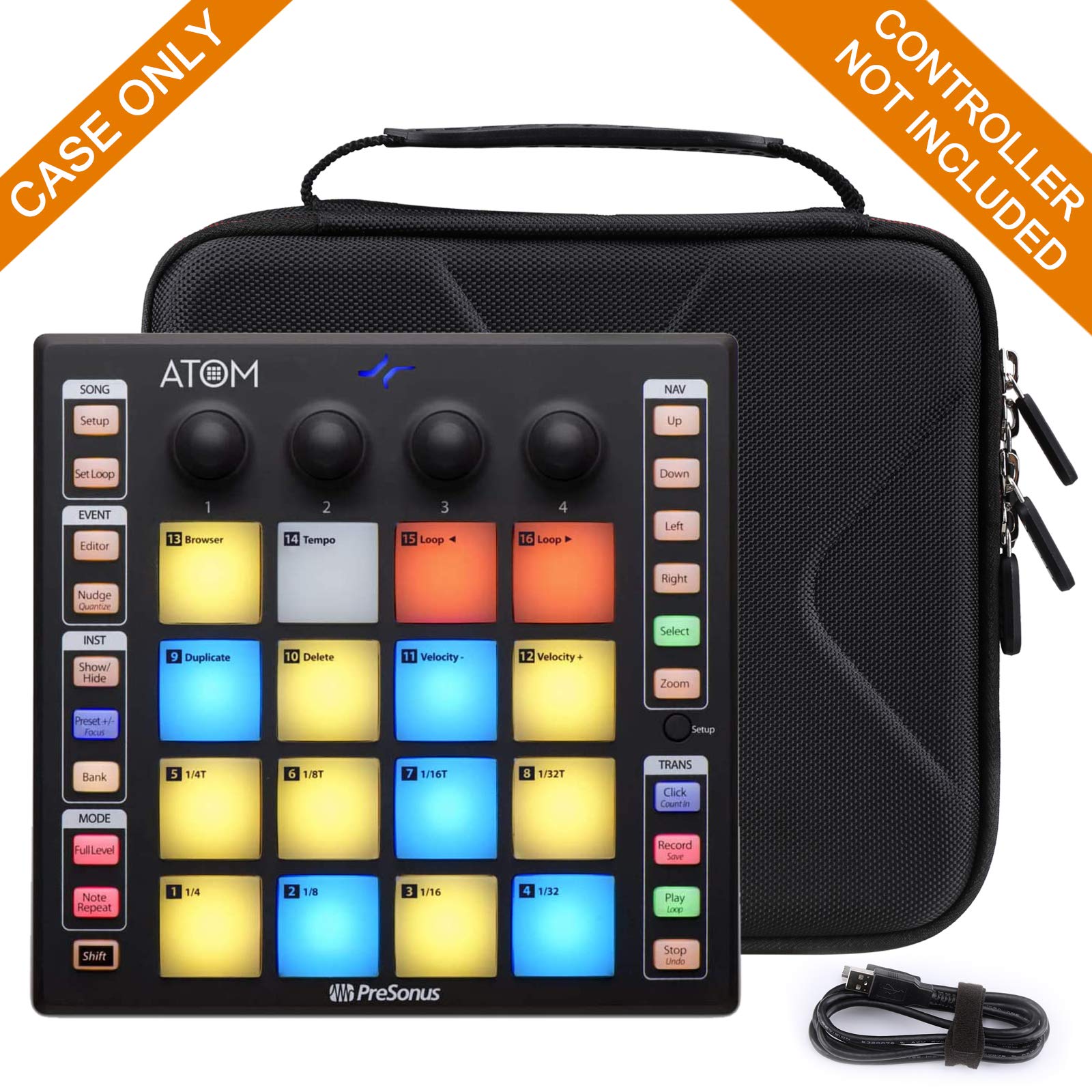 Aproca Hard Travel Storage Carrying Case for PreSonus ATOM Production and Performance Pad Controller