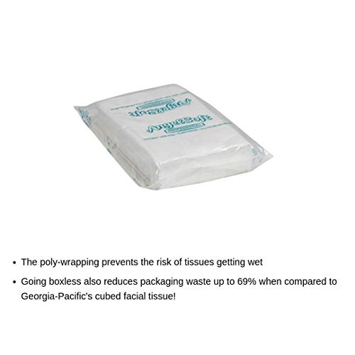 GEORGIA-PACIFIC Angel Soft Professional Series Premium Facial Tissue by GP PRO (Georgia-Pacific), PolyFlex Case, 47580, 96 Sheets Per Pack, 54 Packs Per Case, White, Sheet (Wxl) 8.300" x 7.800