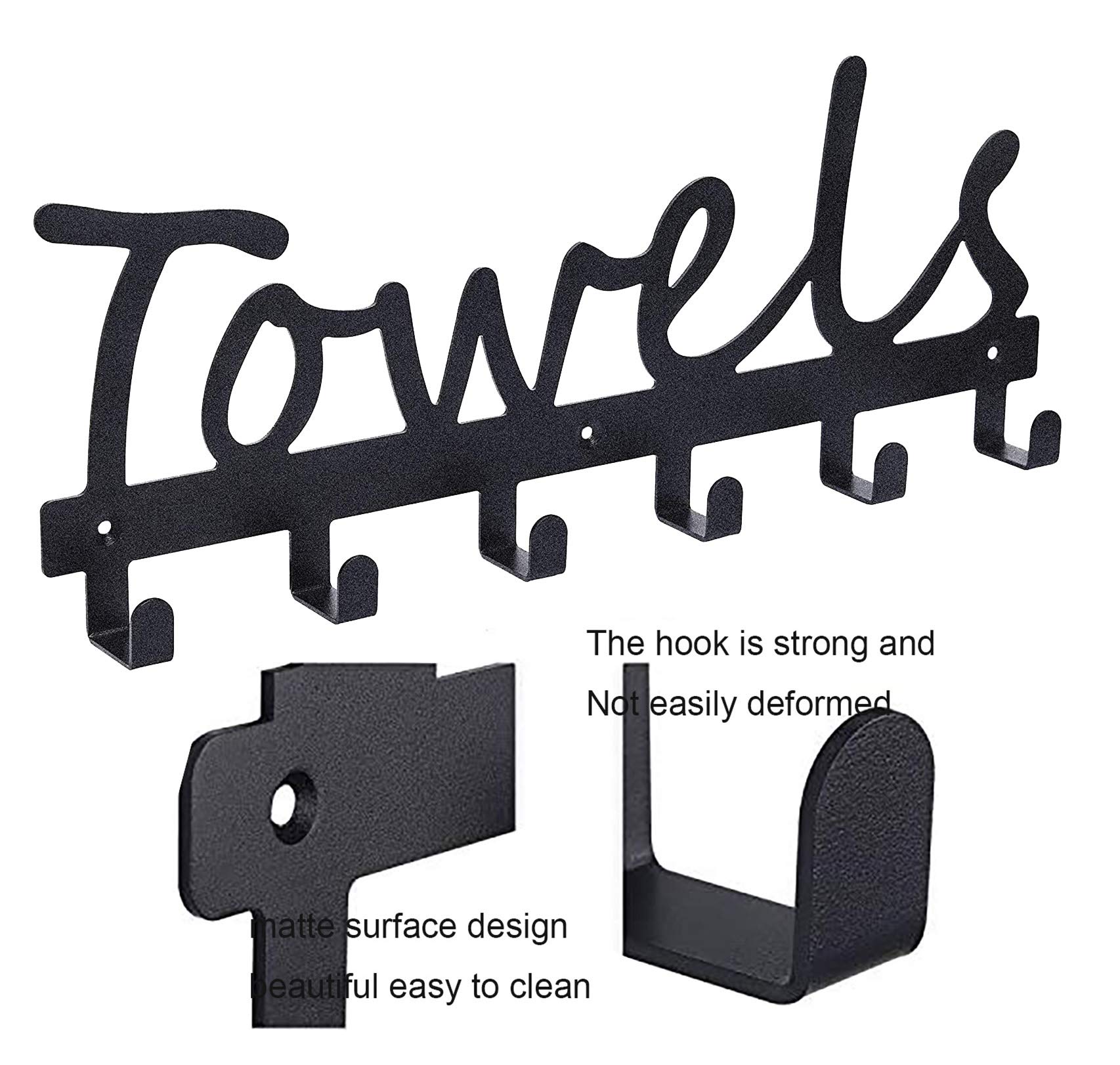 Eywlwaar Metal Towel Racks Towel Holder Sandblasted Wall Mount Rustproof and Waterproof for Kitchen Storage Organizer Rack, Bathroom Towels, Robes, Clothing (Style-Towels-3)