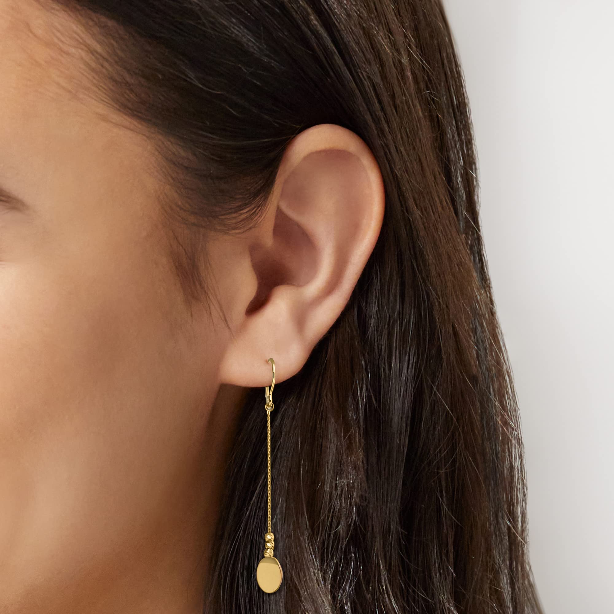 Canaria 10kt Yellow Gold Bead and Disc Drop Earrings