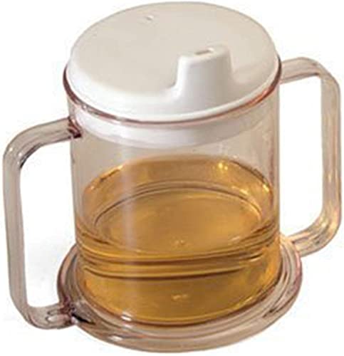 Ibluelover 2 Handle Plastic Mug Clear Spouted Cup Adult Sippy Cup Lightweight Drinking Cup Spill-Resistant Water Cup Feeding Cup with Easy-to-Grasp Handles Coffee Mug for Hot and Cold Beverages