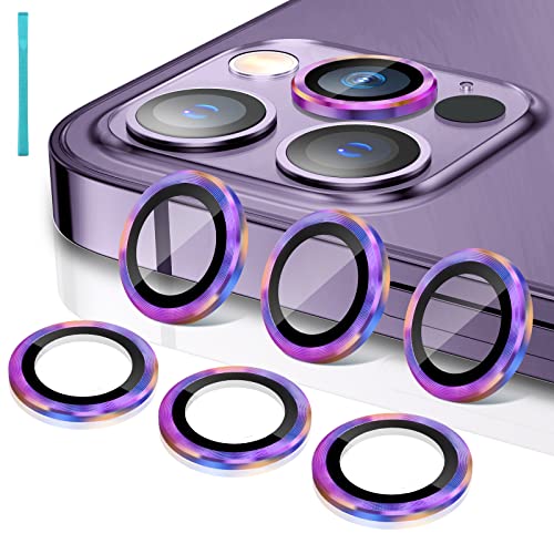 Goton [3+3] for iPhone 14 Pro Max (6.7") iPhone 14 Pro (6.1") 2022 Camera Lens Protector, 9H Tempered Glass Film Anti Scrach Metal Individual Ring Cover Accessories for iPhone 14 Pro Max / 14 Pro