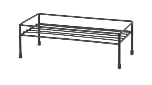 PetRageous 81030 Gizmo's Set The Table Steel Frame Dog Feeder, 3-Inch Tall Dining Table by 13-Inch Long and 6-Inch Wide, Holds Two 5.5-Inch Diameter Bowls, for Small and Medium Dogs and Cats, Black
