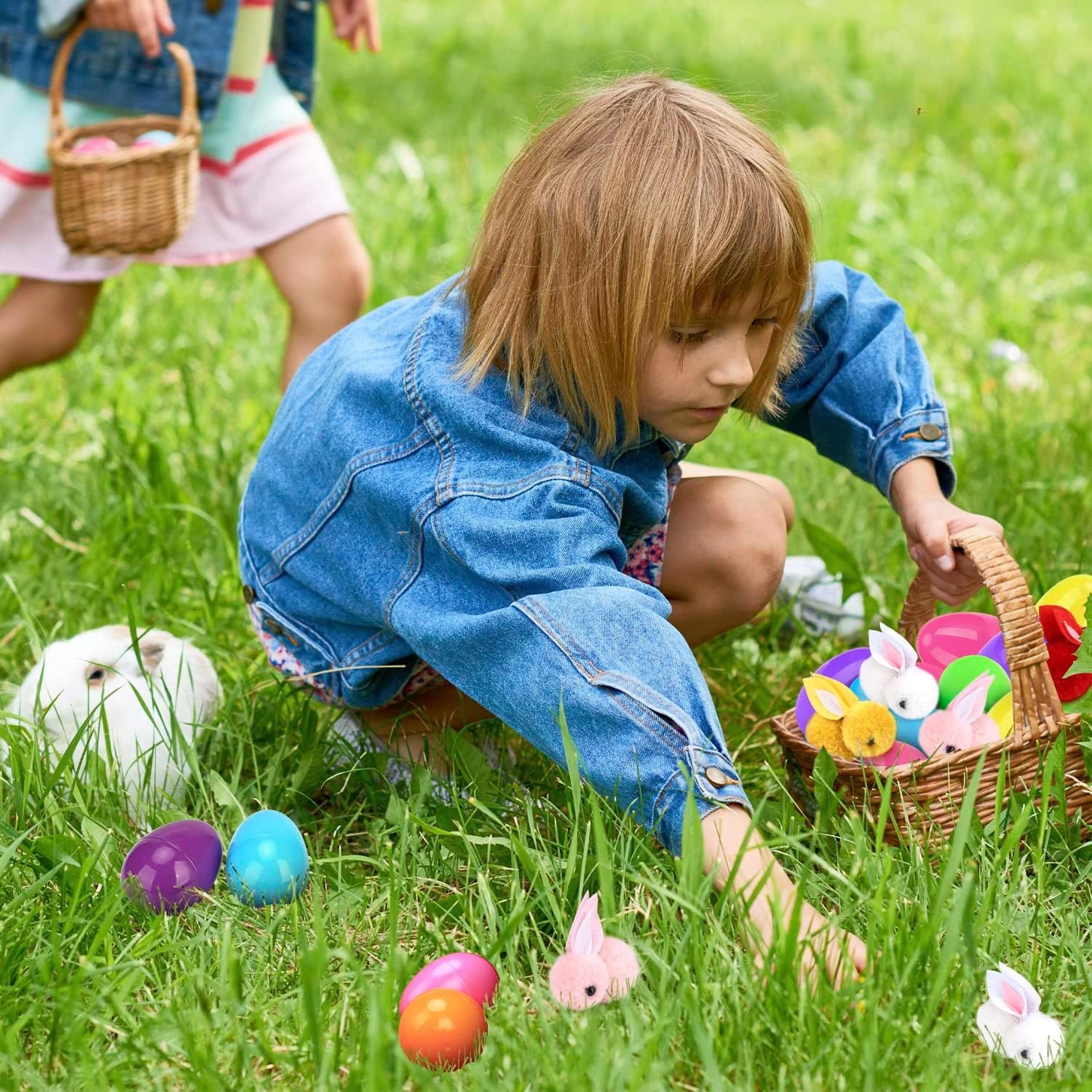 TOY Life Easter Basket Stuffers with Bunny 24 Pack Egg Fillers for Kids Eggs Toys Inside, Mini Stuffed Animals, Hunts Surprise