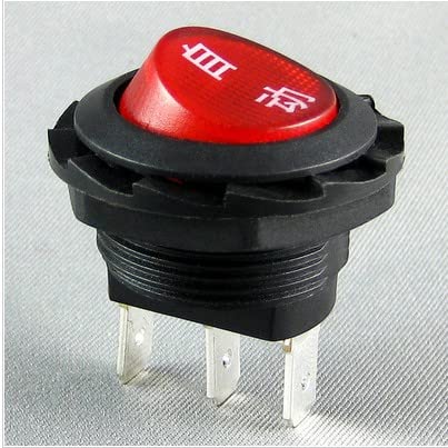 Circular Rocer Switch CD8-A1 CD8 12 6A 3 Feet Red Light Automatic Word