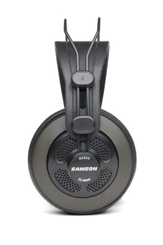 Samson Semi Open-Back Studio Reference Headphones, Black, Over Ear (.)
