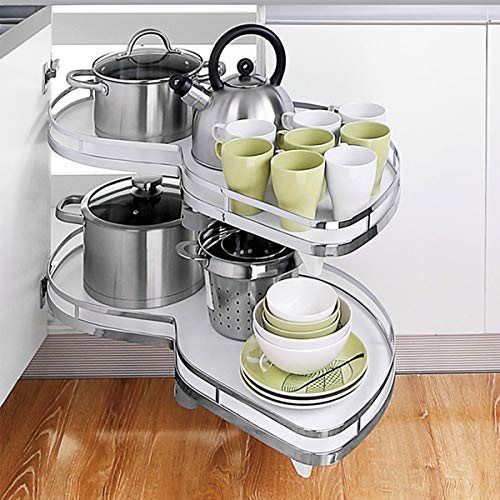 VADANIA Right Swing Pull Out Organizer for 36" Blind Corner Kitchen Cabinet, 2 Tiers Swing Tray, Soft Close, Right Handed Open