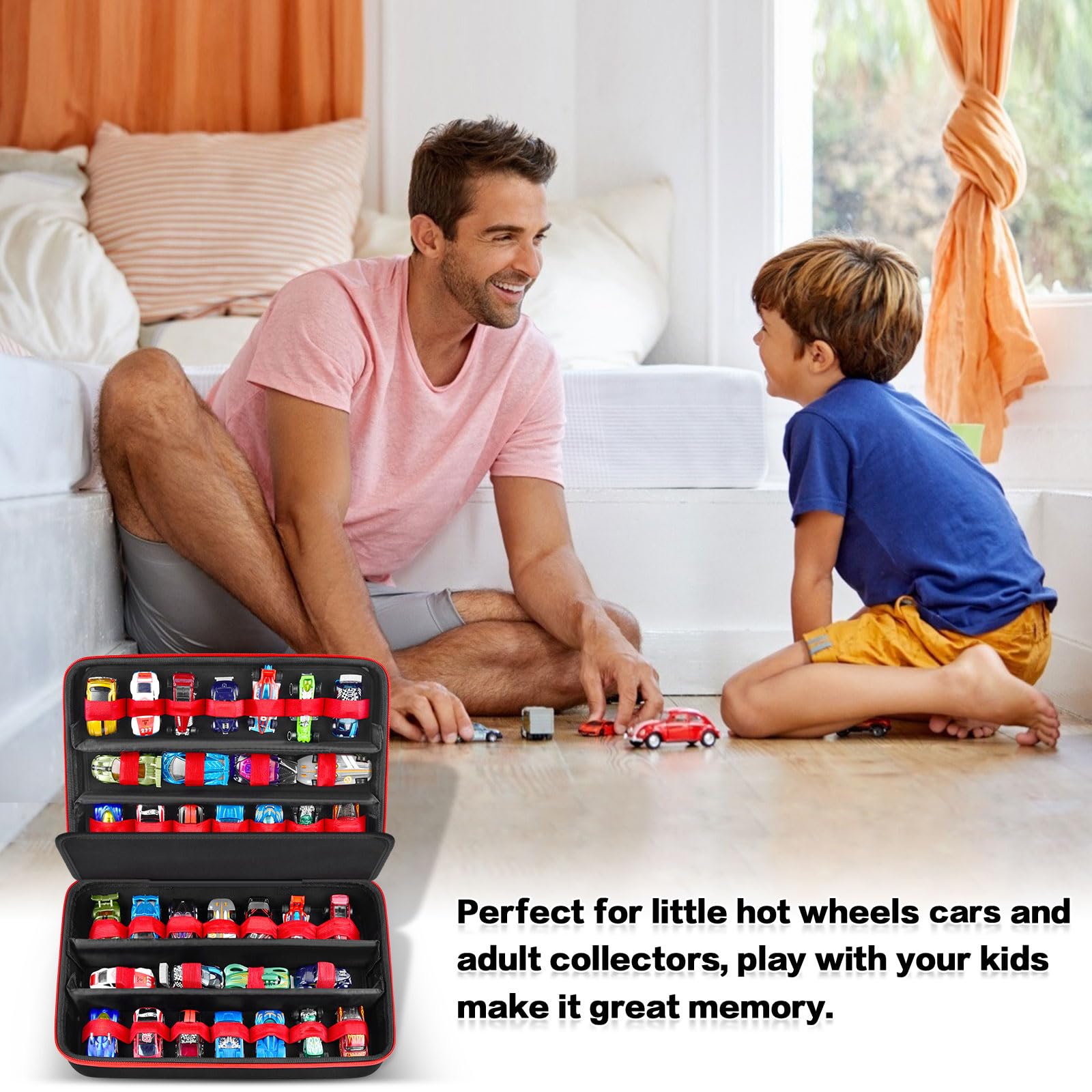 Toy Storage Organizer Case Compatible with Hot Wheels Car, for Matchbox Cars, Portable Carrying Container Carrier Holder Fit for 36 Toys Car (Box Only)