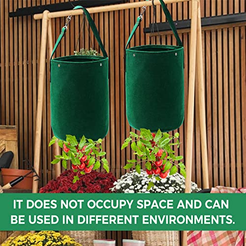 Betereap Upside-Down Tomato Grow Bag - 2-Pack Widen Planting Holes 400G Heavy Duty Easy Installation Durable Hanging Tomato Planter for Small Spaces with Carabiner Clip Design