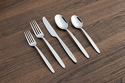 Cambridge Silversmiths Albina Sand 20-Piece Flatware Set, Service for Four, silver