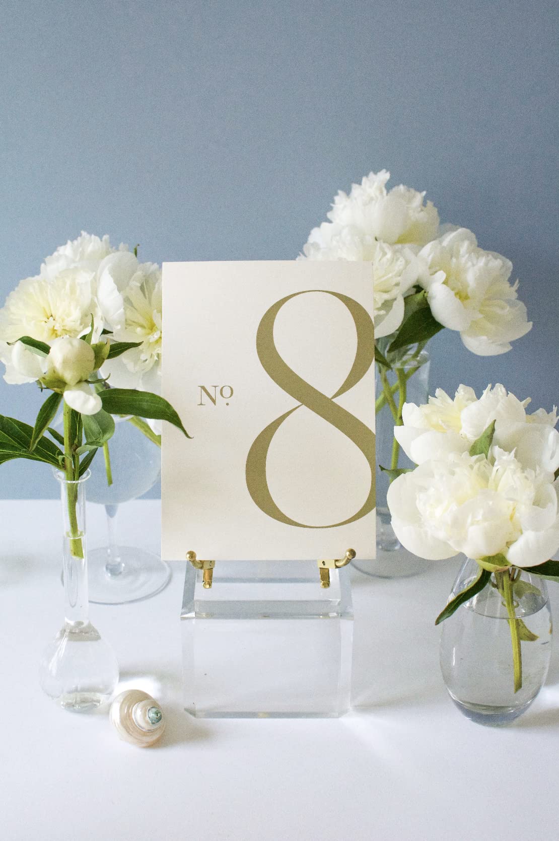 Weekend Paper Co.™ Modern Table Numbers, Single Sided 4x6 Modern Design, Gold Matte Ink, Numbers 1-25 for Your Wedding, Reception, Anniversary, Birthday Party or Any Celebration! (Matte Gold)