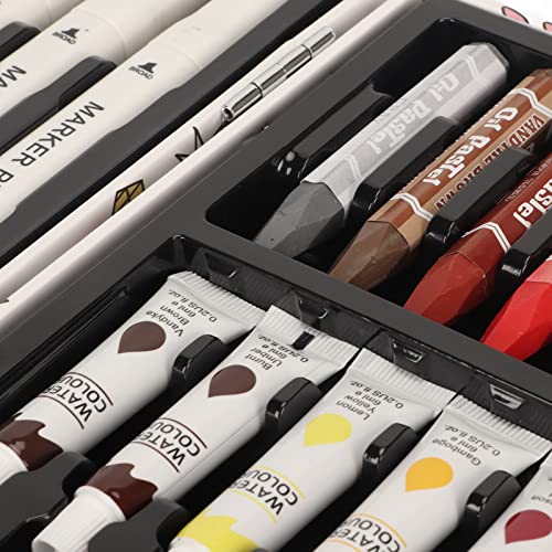 GLOGLOW Marker Crayon Kit Arts and Crafts Supplies Coloring Art Kit Gift Case Markers Crayon Colour Pencils, 53pcs Art Set for Budding Artists Kids Teens Boys Girls CrayonsDrawing &