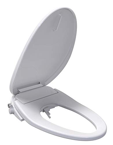 Gele WB002 Elongated Smart Toilet Bidet Seat, Non-electric, Slow Close Seat & Lid, Dual Nozzle, Easy Installation & Clean, Adjustable Spray Pressure, fit most toilets, Kohler, Toto, American Standard
