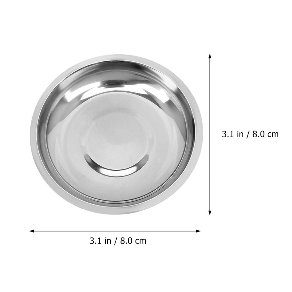 Cabilock 10pcs Stainless Steel Sauce Dish Appetizer Tray Dipping Bowls Seasoning Portion Condiment Tray Sauce Plates for Sauce Ketchup BBQ Sauce Seasoning