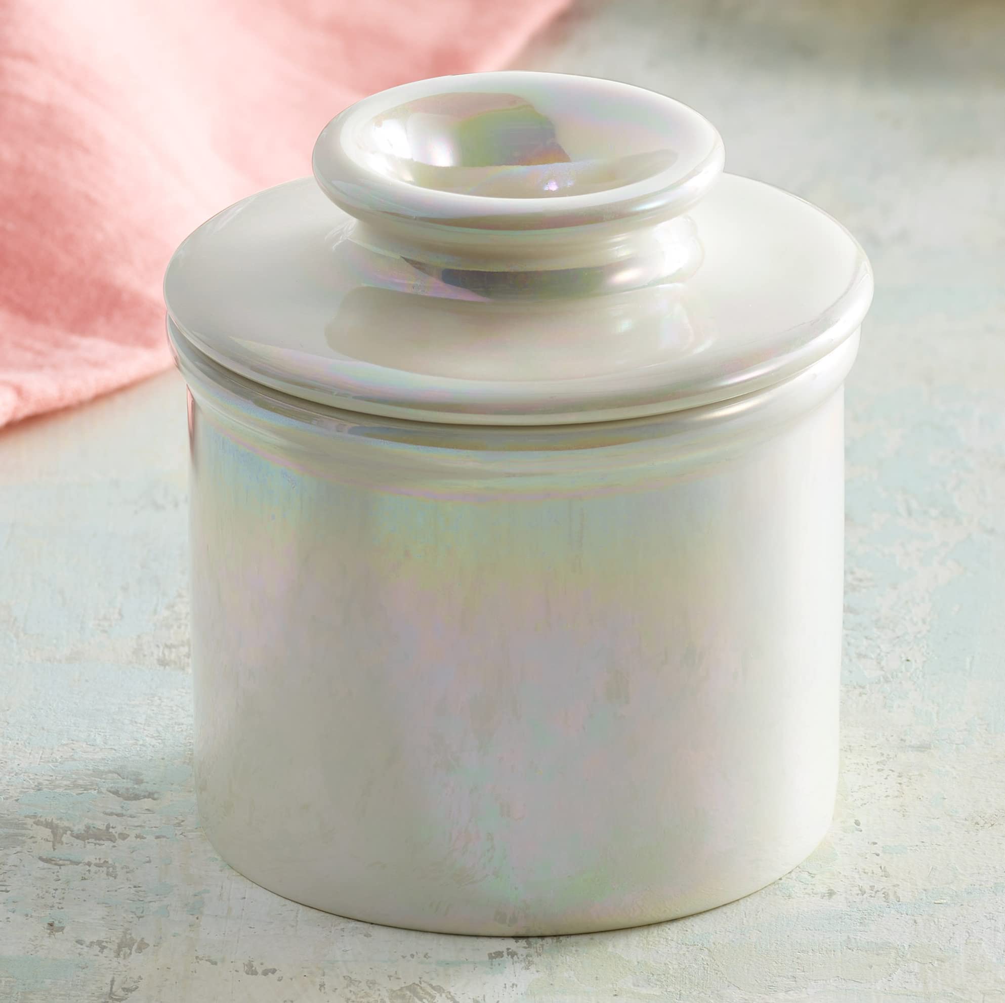 Butter Bell - The Original Butter Bell crock by L Tremain, a Countertop French Ceramic Butter Dish Keeper for Spreadable Butter, Opal