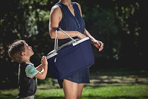 PICNIC TIME ONIVA - a Brand Michigan Wolverines - Metro Basket Collapsible Cooler Tote, (Navy Blue)
