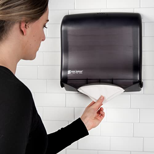 San Jamar T1755TBK Ultrafold Fusion Folded Towel Dispenser, Fits 400 Multifold/240 C-Fold Towels, Classic, Black Pearl