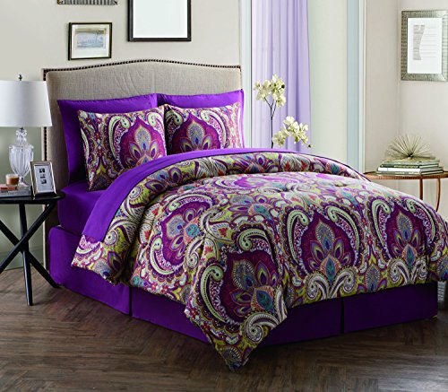VCNY Home AliciaBohemian Paisley 8 Piece Bed-In-A-Bag Comforter Set, King, Multi