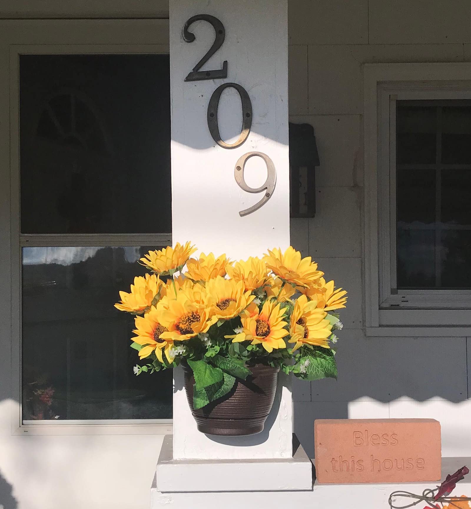 LSKYTOP 6 Bunches Artificial Sunflower Bouquet,Silk Sunflowers Fake Yellow Flowers for Sunflower Floral Arrangement Home Decor