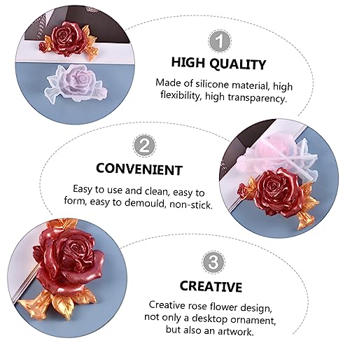 Didiseaon 1pc Ornament Silicone Mold Resin Silicone Molds Car Trim Resin Tray Resin Brooch Resin Casting Molds Agate Silicone Desktop Ornament Casting Mould Rose Making Tray Ornament Mold