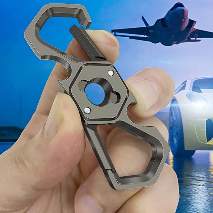 Idakekiy Key Chain Heavy Duty Car Keychain Clip Dual Bottle Opener with 4 Key Rings for Men or Women