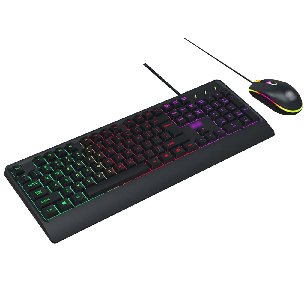 BBFQL Computer Keyboard Home Wired Keyboard Gaming Keyboard and Mouse Set USB Keyboard Ergonomic Keyboard