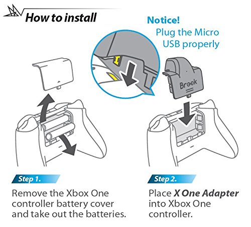 Brook X One Adapter for Xbox One Controller to PS5/ PS4/ Switch/Xbox Series X&S/PC with Remap Turbo Wireless Connection Function and Rechargeable Battery