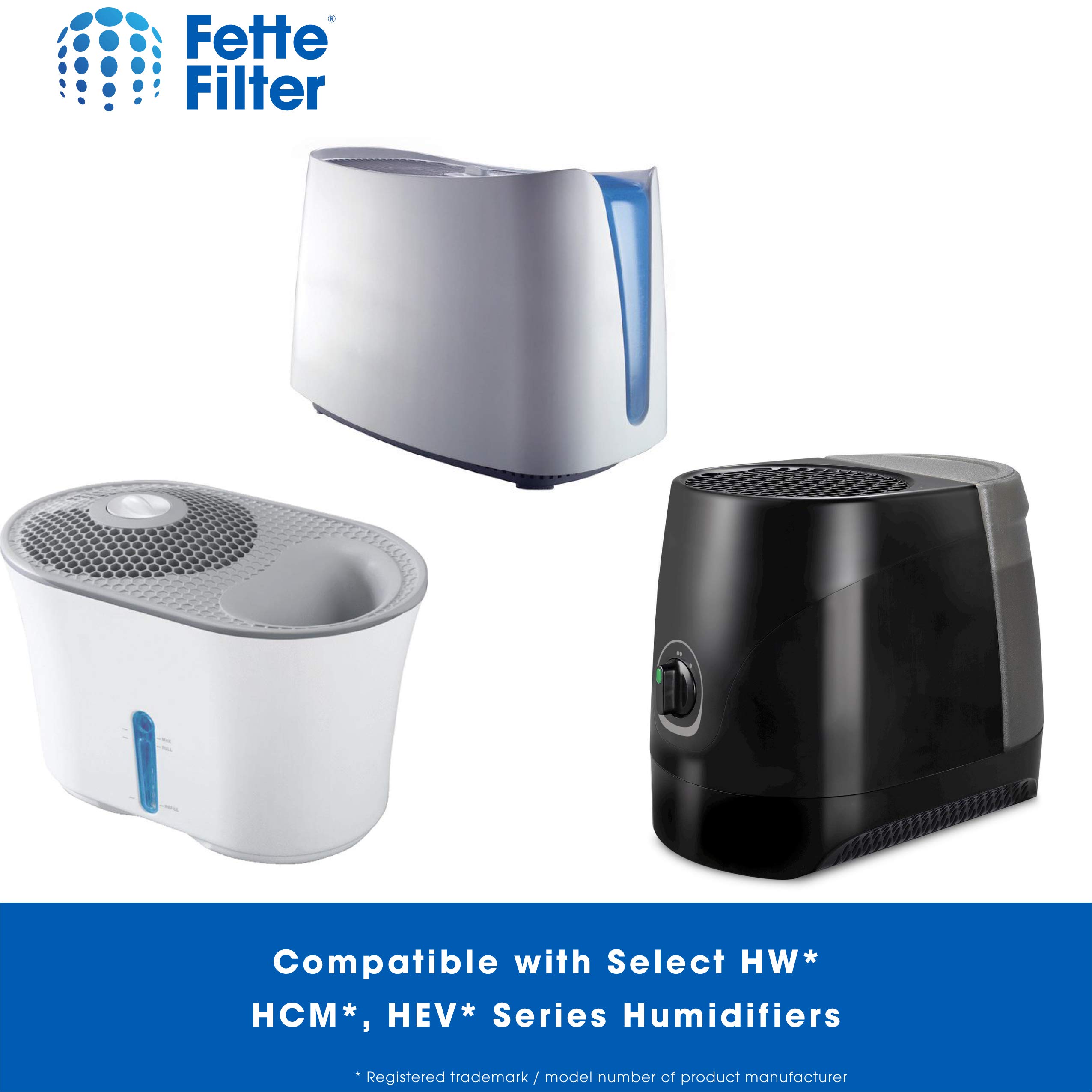 Fette Filter - Premium Humidifier Wicking Filters Compatible with HW HC-888, HC-888N, Filter C - (Pack of 6)