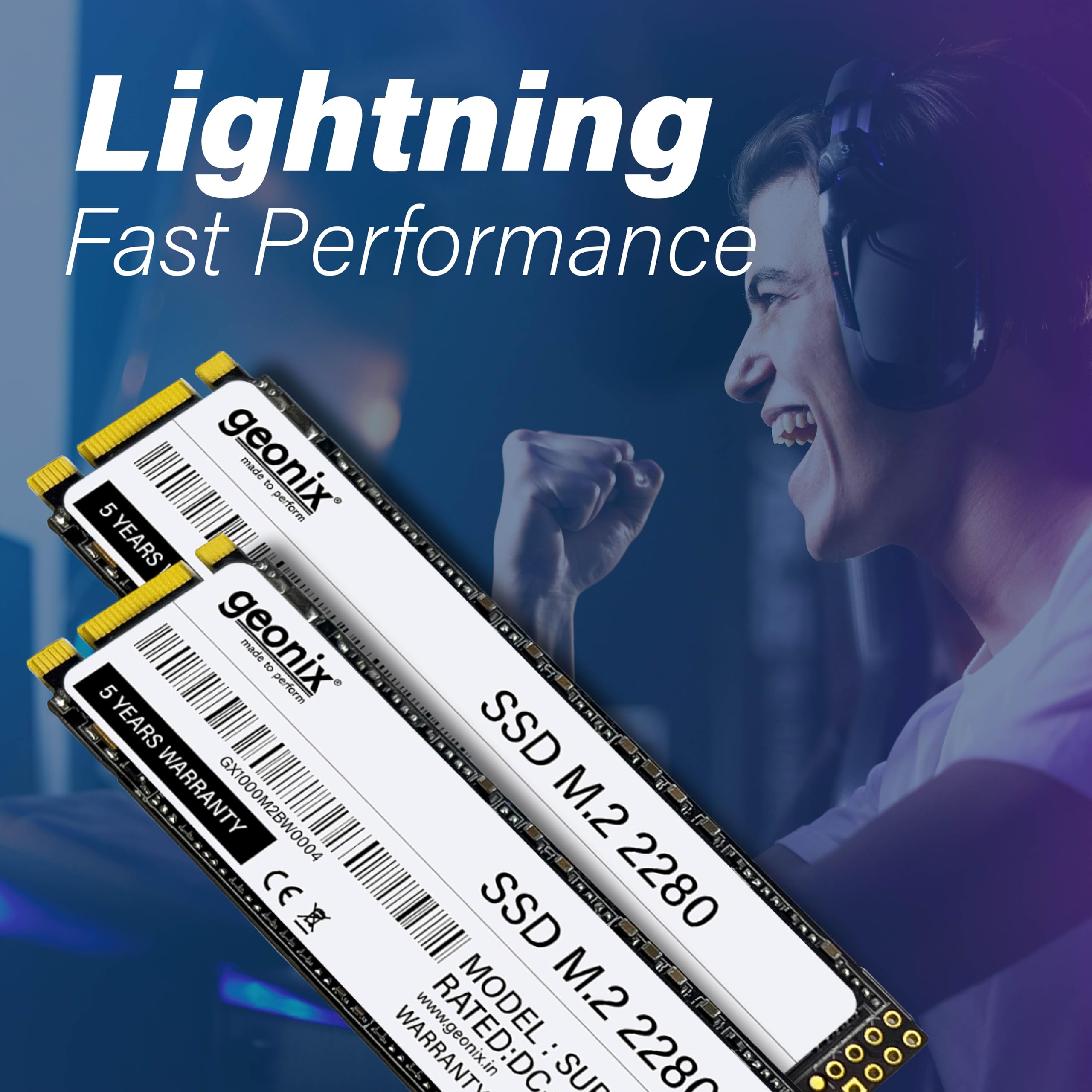 Geonix Black 128GB SSD M.2 2280 SATA III (6Gb/s)|Read Speed Upto 550 Mbps | Internal Solid State Drive(SSD)| 3years Warranty