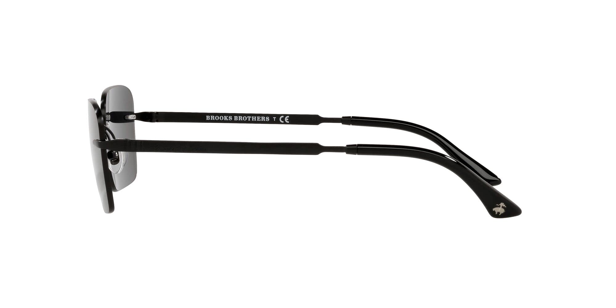 Brooks Brothers Men's BB4058 Rectangular Sunglasses, Matte Black/Solid Grey, 56 mm