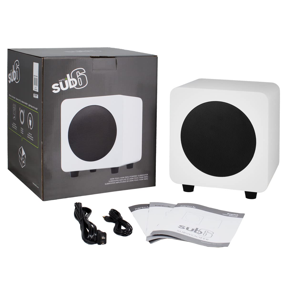 Kanto SUB6 6-inch Powered Subwoofer - Matte White