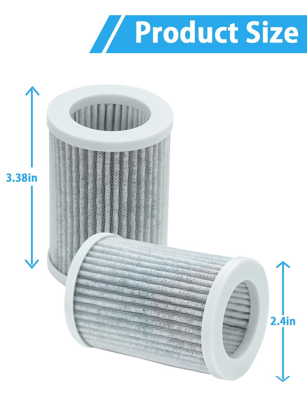 BBT BAMBOOST 6 Pack Mini True HEPA Replacement Filters Fit for Pure Enrichment PureZone Mini Portable Air Purifier (PEPERSAP), 2-in-1