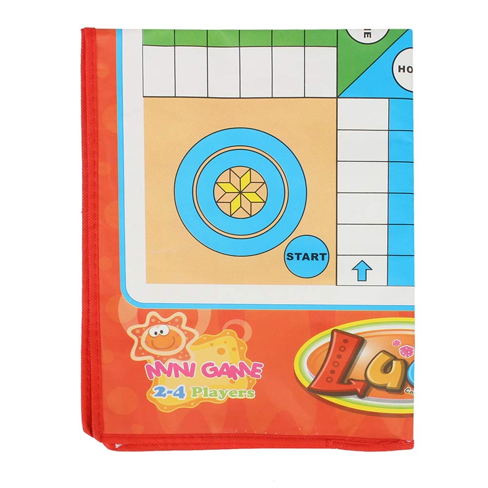 Ludo Board Game Set, 23.6 x 17.7inch Non-Woven Fabric Foldable Snakes and Ladders Ludo Game Set for Home Travel Entertainment