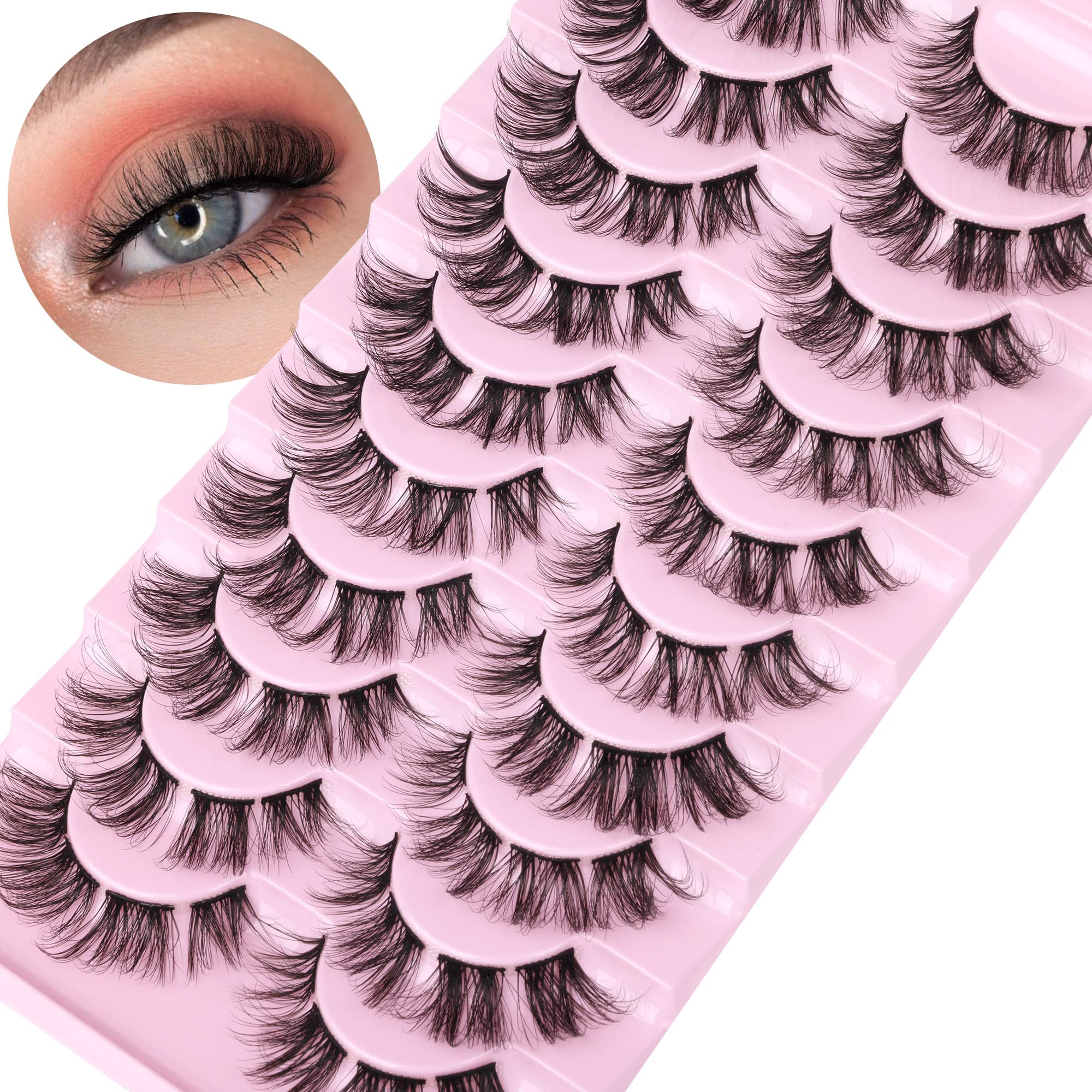 Cluster Lashes D Curl Russian Strip Lash Clusters Wispy False Eyelashes Natural Look Fluffy zanlufly Individual Lashes DIY 14MM 16MM Eyelashes Extension 6d Volume Soft Lashes Pack