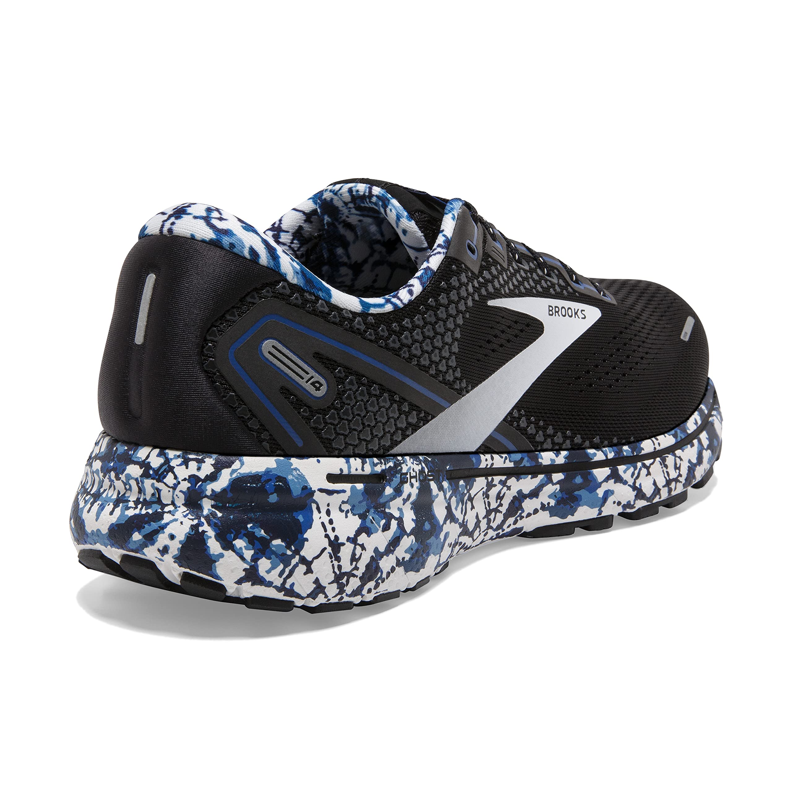 Brooks Men's Ghost 14 Neutral Running Shoe - Black/White/True Blue - 11.5 Medium