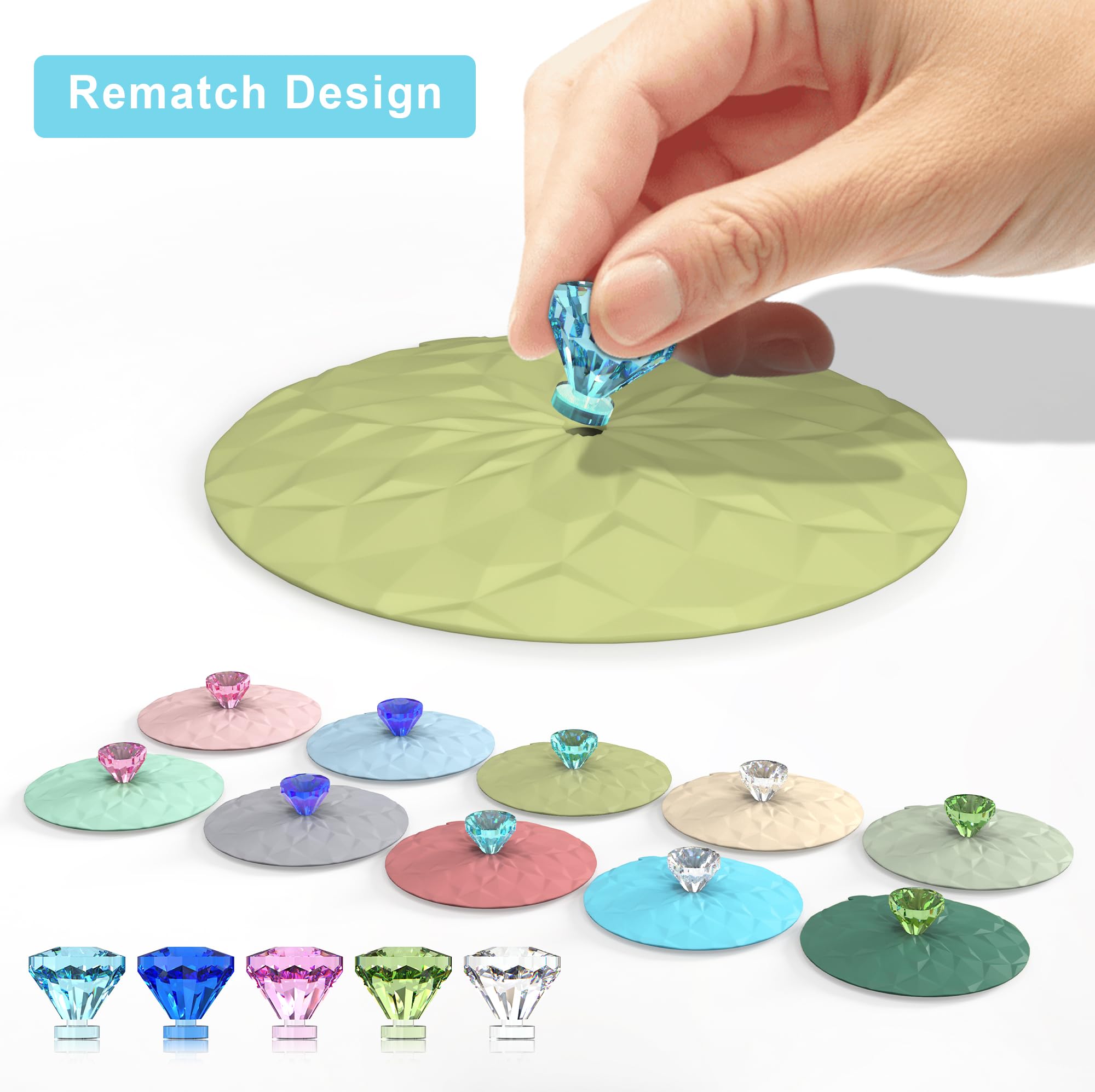 Cup Covers for Drinks, Silicone Cup Covers, Drink Cover, Silicone Lids for Cup, Mug, Wine Glass, Anti-dust Airtight Seal Heat Resistant Cup Lids (5 Pack-1Gray-Turquoise-Blue-Teal-Power)