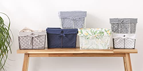 DII Farmhouse Chicken Wire Storage Baskets with Liner, Medium, Vintage French Blue, 11x7.88x7", 2 Piece