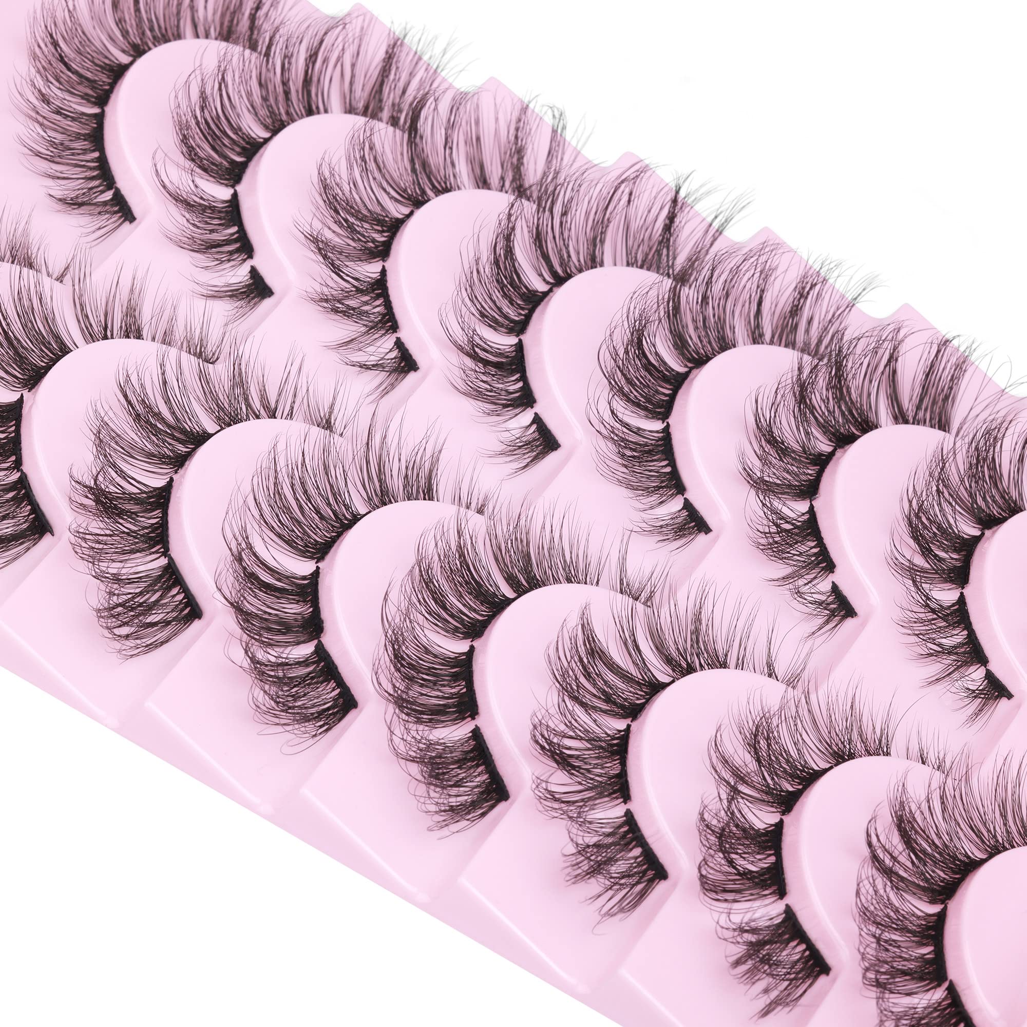 Cluster Lashes Natural Look Wispy False Eyelashes Natural Lash Clusters 8-15MM Individual Lashes Extensions Fluffy Cat Eye False Lashes 8 Pairs