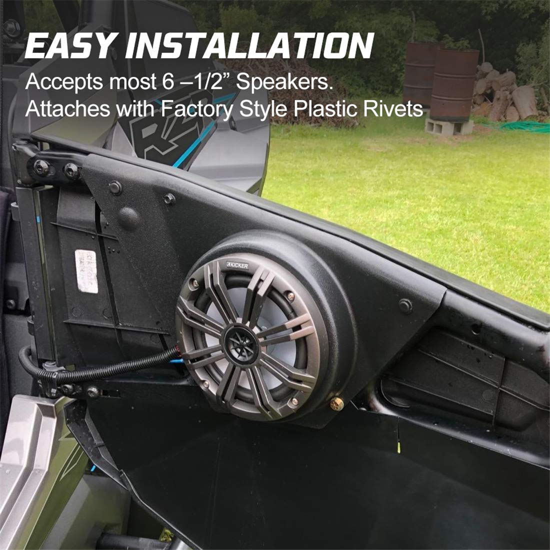 Kiwi Master Front Door Speaker Mount Panel Compatible with 2014-2023 Polaris RZR XP 1000 900 S Turbo Accessories 6.5 inch Speaker Pods Enclosure