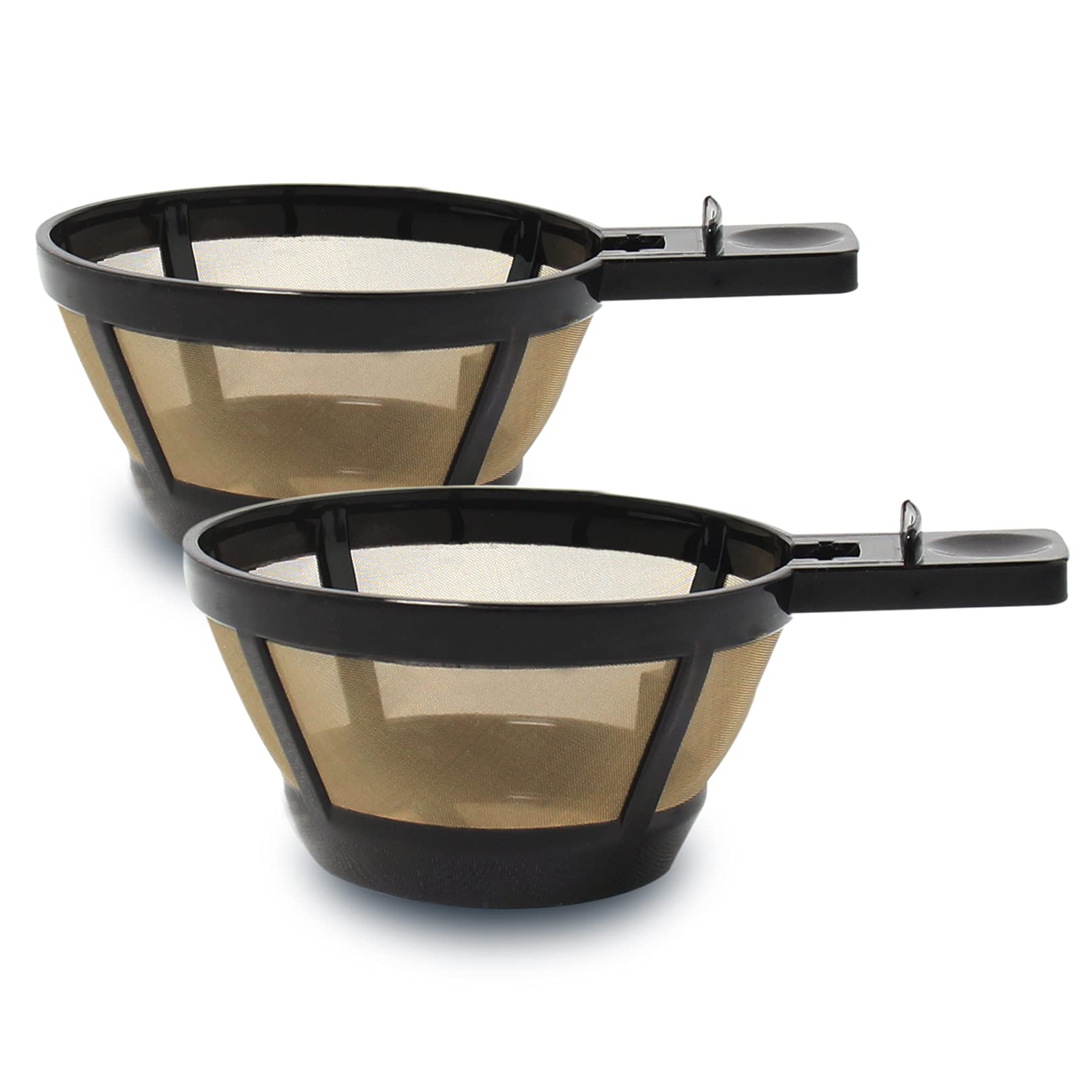Cestlaive Gold Reusable Single Serve Brew Replacement Coffee Basket Grounds Filter, Compatible with Hamilton 2-Way Brewer Coffee Maker Models 49980A, 49980Z, 47650, 49933 Accessories Part, 2-Pack