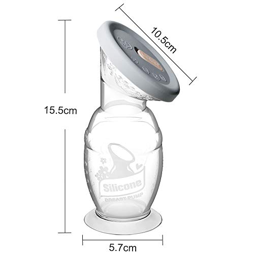 haakaa Manual Breast Pump 4oz/100ml(Base) - One-Piece Design with Upgrade Suction Base & Silicone Cap, Food Grade Silicone Milk Saver & Milk Catcher for Breastfeeding Moms