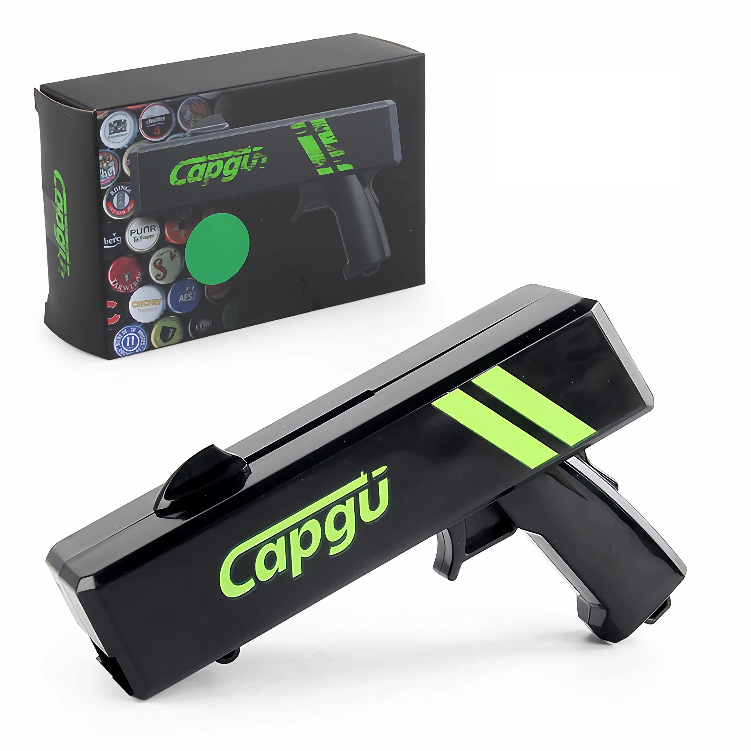 CRTGW Shooter Opens The Beer Cap，Cap Gun Bottle Opener， for BBQ, Party, Bar, Drinking Opener with family, friends,Birthday Gift Idea，Gun Gifts Funny (Black), 4.8*1.5*3.1, (bo001)