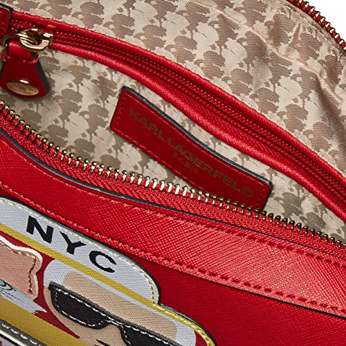 Karl Lagerfeld Paris womens Maybelle Camera Crossbody Bag Cross Body, Crimson Combo, One Size US